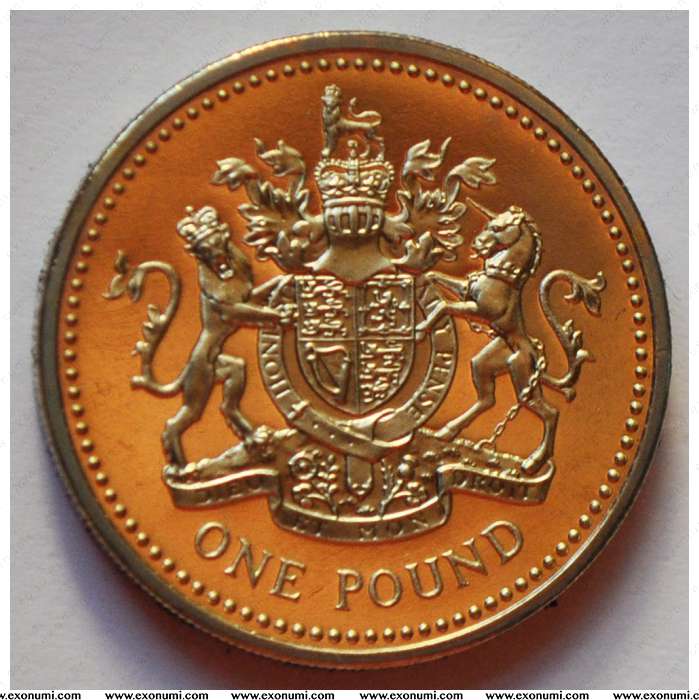 Great Britain 1983 ONE POUND £1 Royal Arms Proof Coin