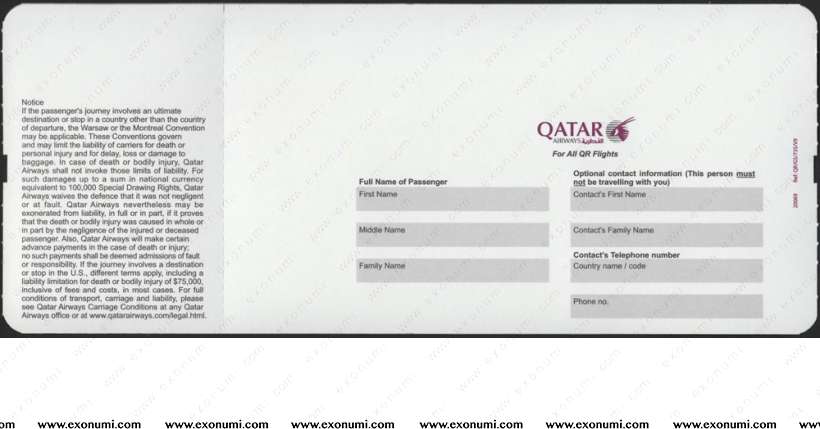 القطرية Qatar Airways : Boarding Pass (2021) LHR-DTW
