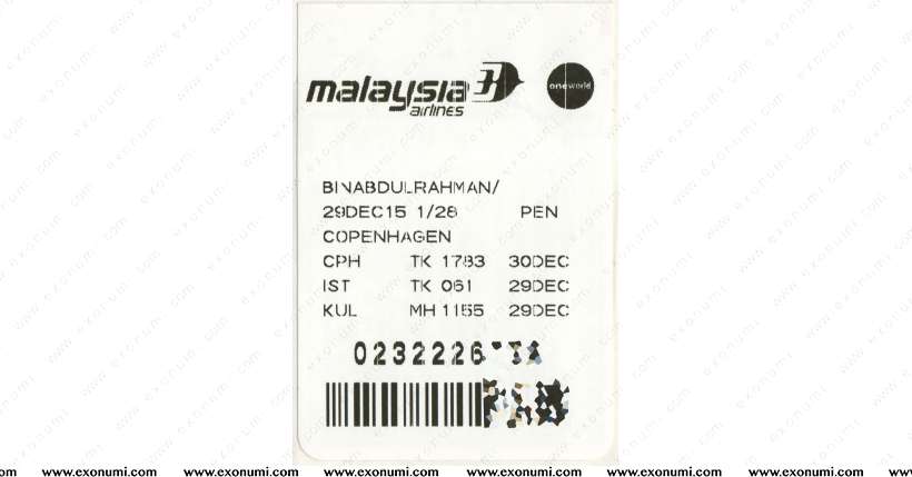 Malaysia Airlines : Boarding Pass PEN-KUL (2015)