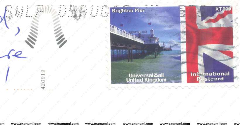 UK Postcard with Universal Mail Stamp (From Brighton)