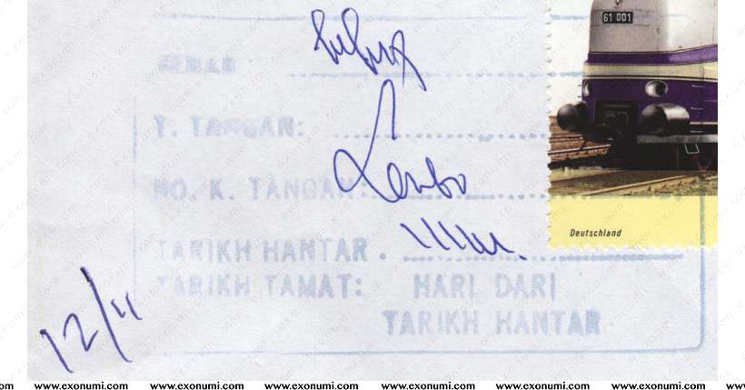 Malaysia : Registered Mail from Germany (2014)