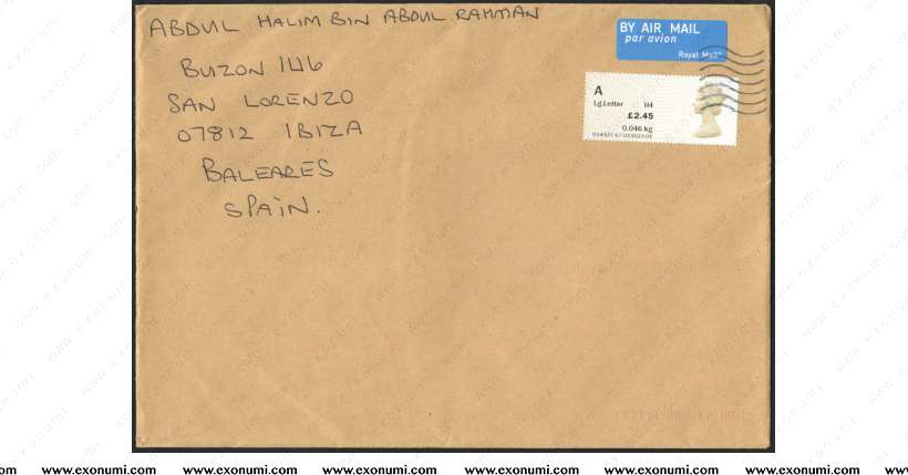 Spain - Postal Cover from Great Britain (2015)