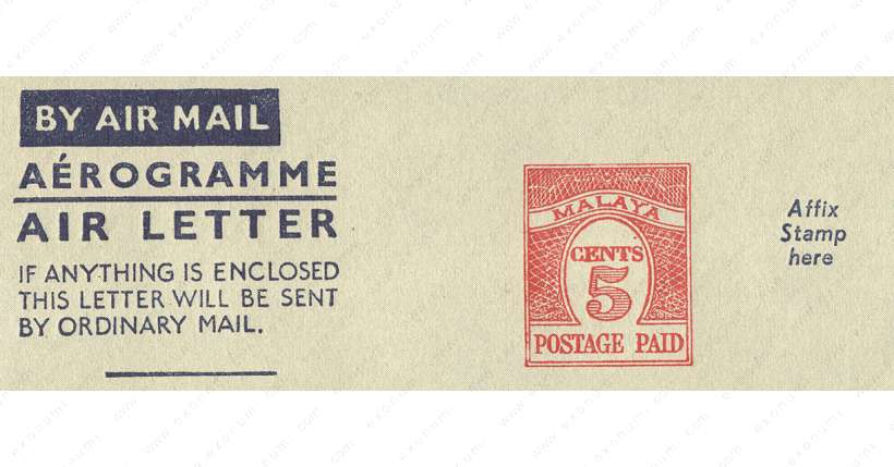 AÉROGRAMME - Air Letter Sheet (Imprint) — Federation of Malaya ...